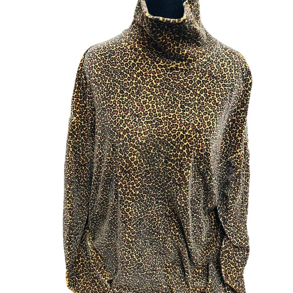 KENAR etc | Sweaters | Vintage 9s Kenar Etc Leopard Print Shirt Velour ...